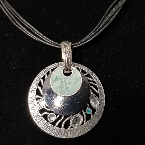 Fashion Jewelry | Jewelry | Laura Ashley Leather Pendant Choker Set ...